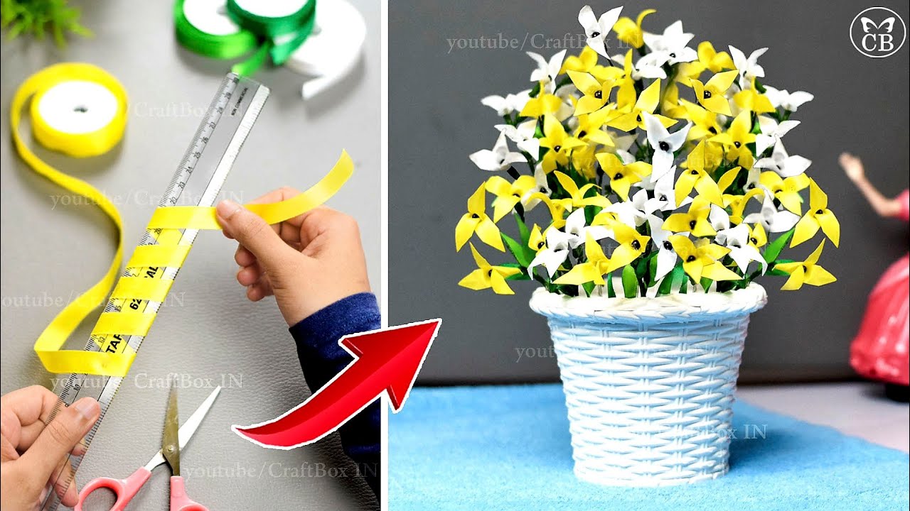 DIY Satin Ribbon flowers | How to make ribbon crafts | best Ribbon ...