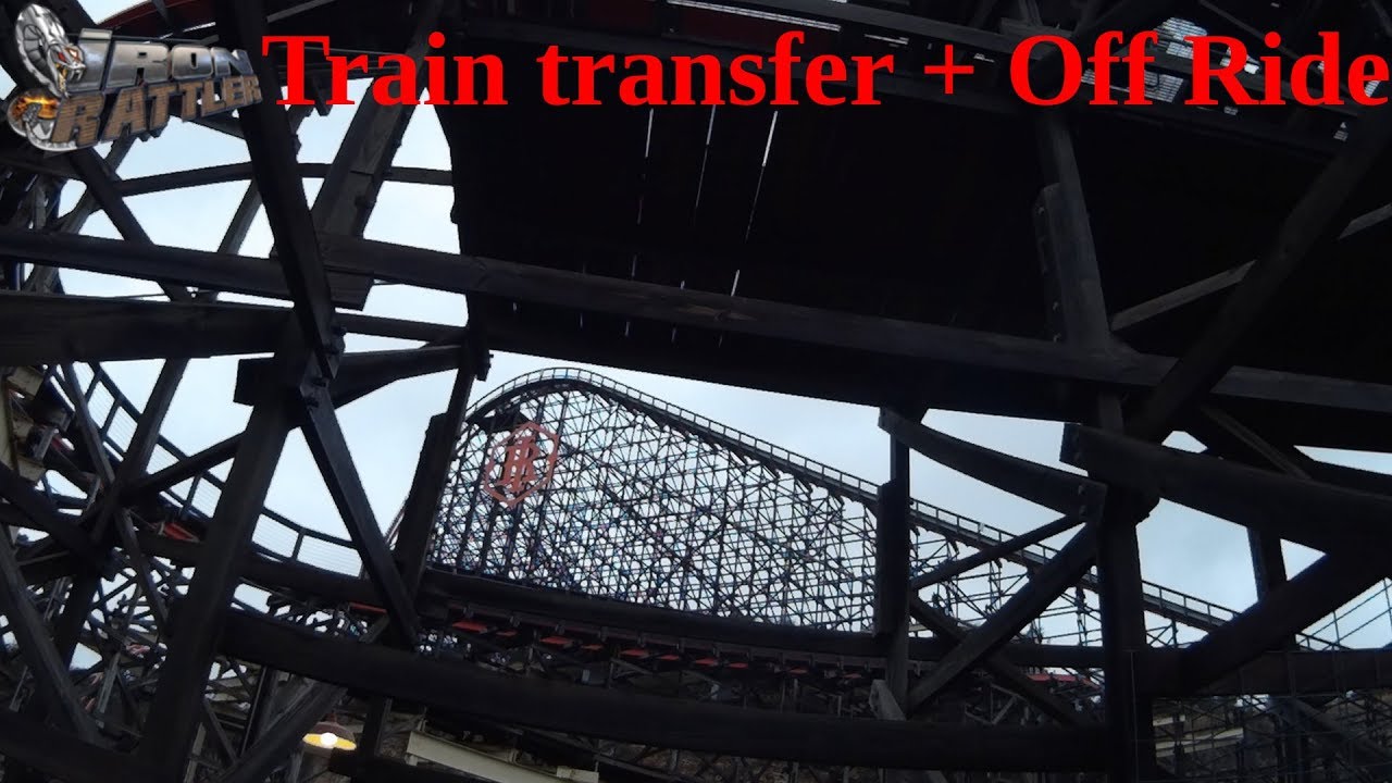 Iron Rattler Train transfer-on and Off Ride - YouTube