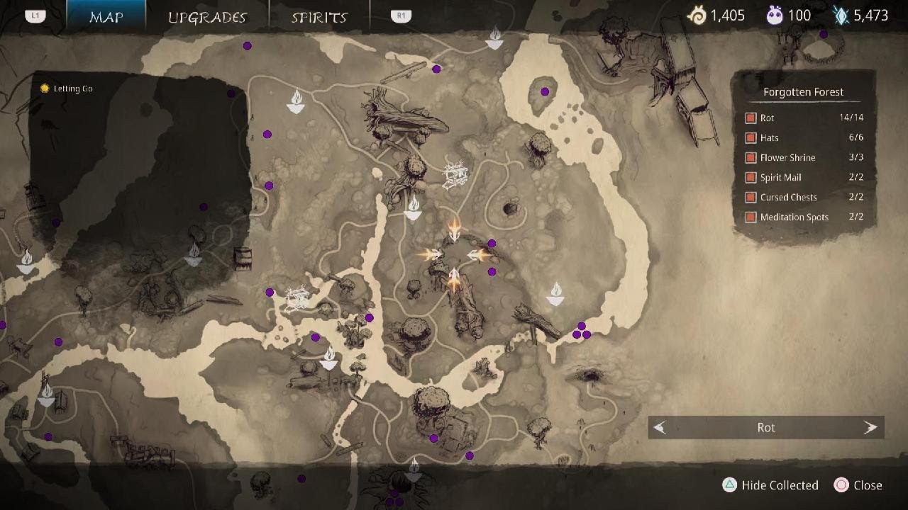 Kena: Bridge of Spirits Forgotten Forest Rot map location - YouTube