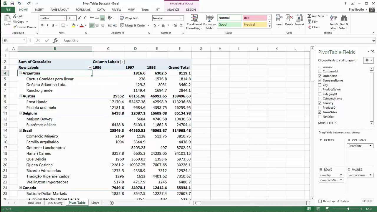 Pivot Tables 1080p - YouTube
