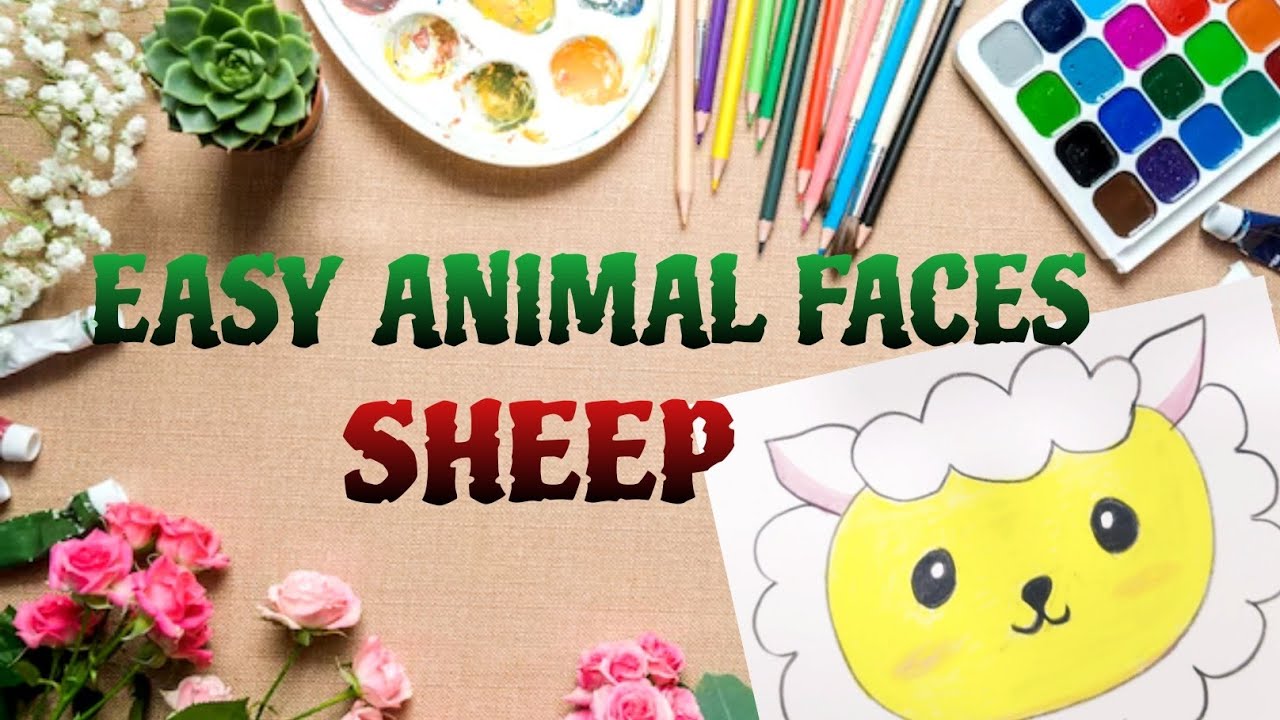 How to Draw a Sheep | EASY ANIMAL FACES | Mountain Goat - YouTube