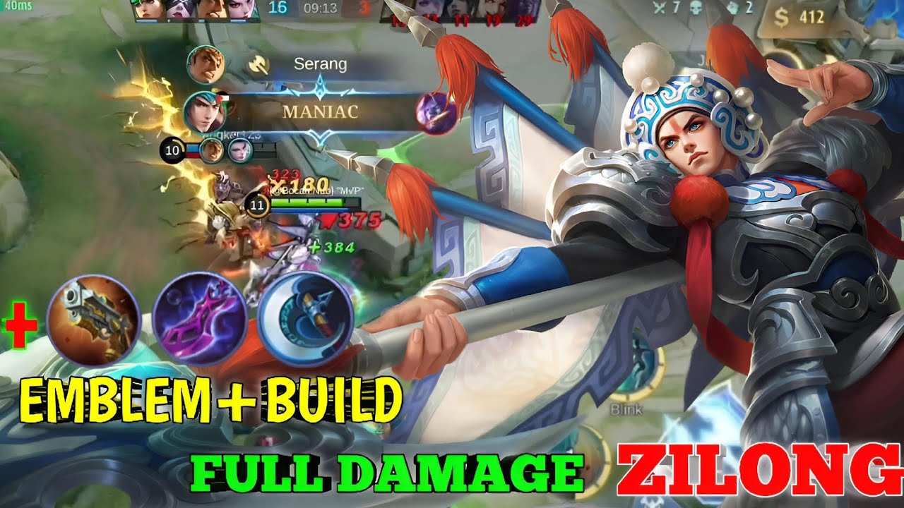 ZILONG EMBLEM TOP1 FULL DAMAGE HYPER‼️-Best emblem Terbaru2023-mobile ...