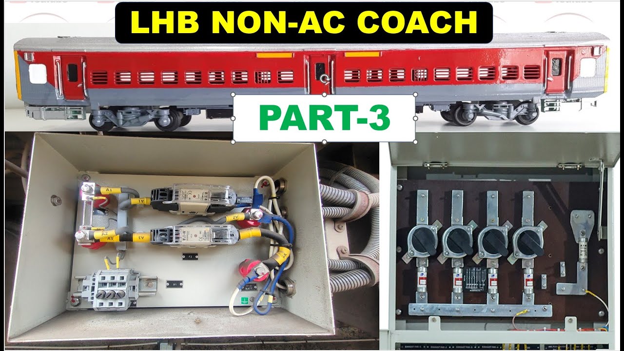 LHB NON AC COACHES मे DC supply Network के बारे मे जानकारी REBC to ...
