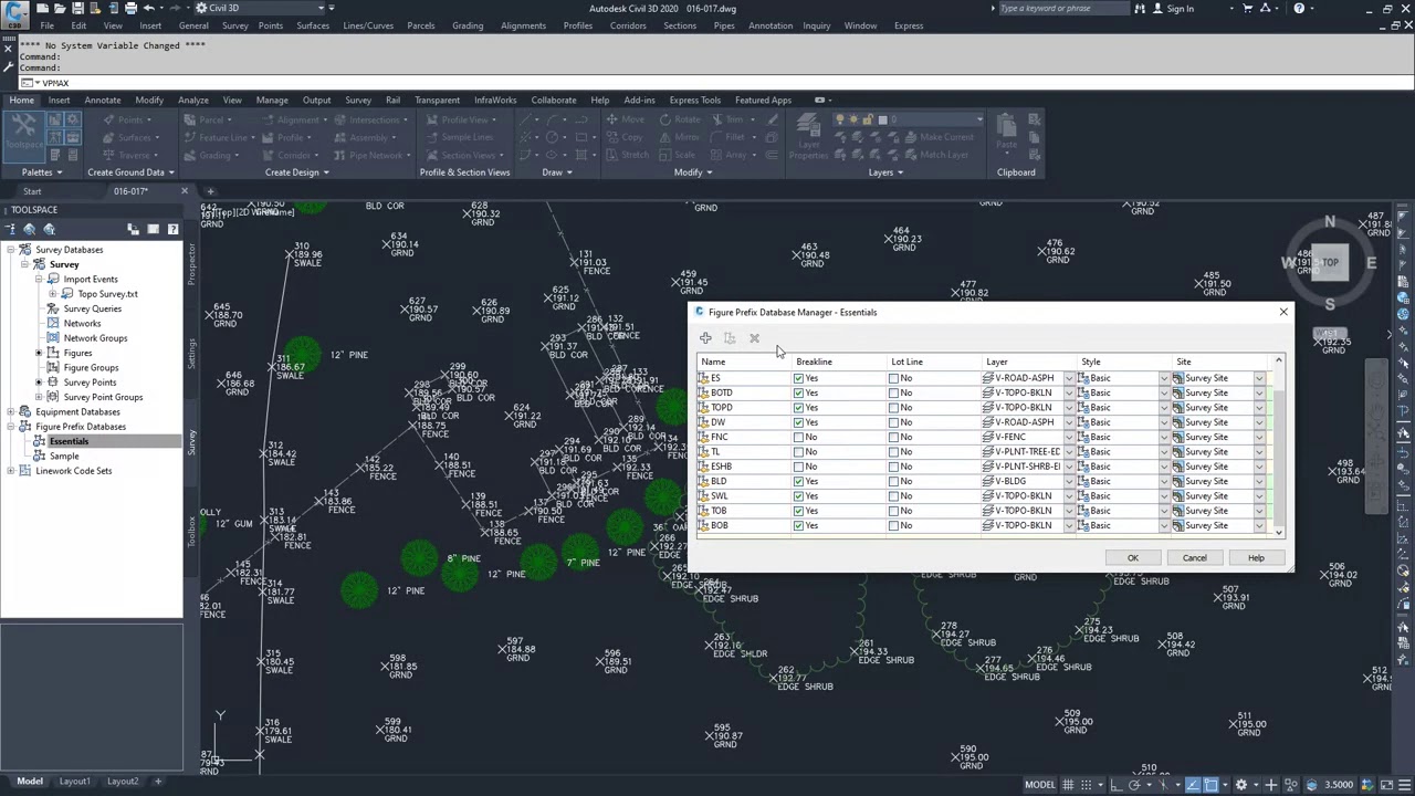 How To Survey Figure Prefix Database in Autodesk Professional: Civil 3D for Infrastructure - YouTube