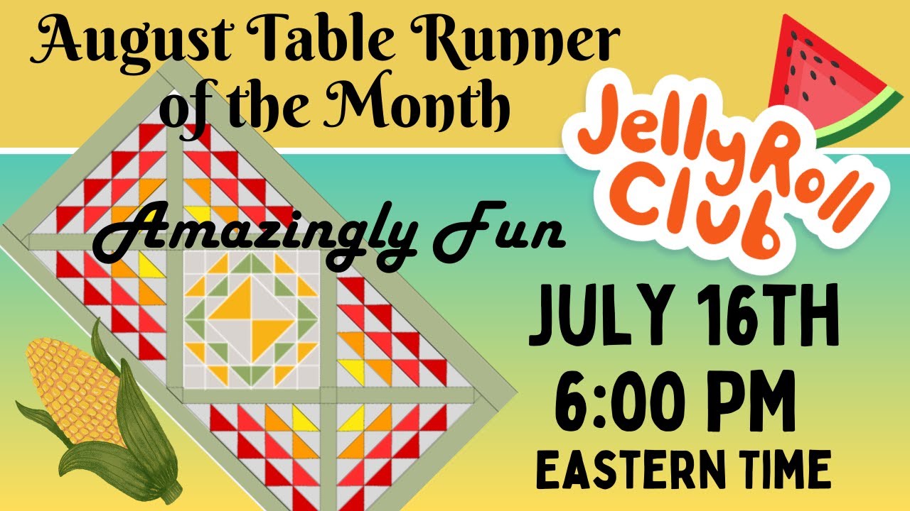 August Table Runner of the Month #freequiltpattern - YouTube