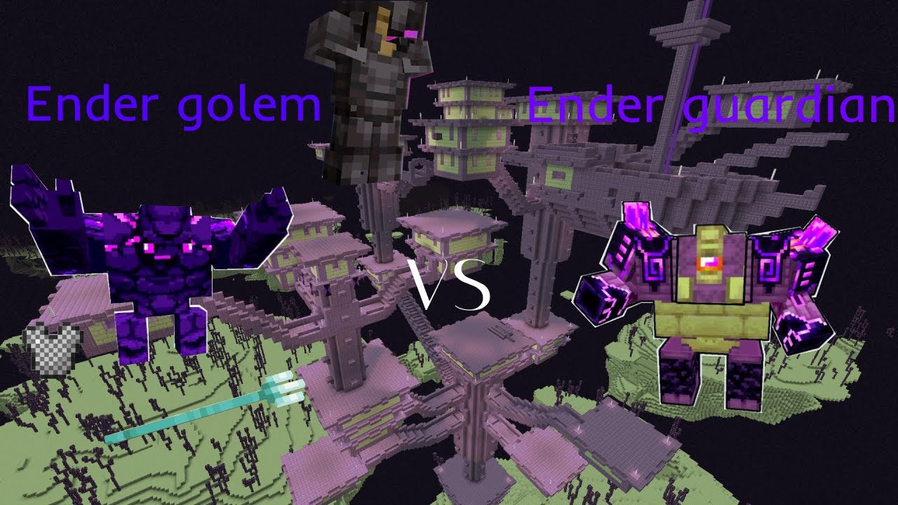 Ender golem + all armor and sword vs ender guardian - YouTube
