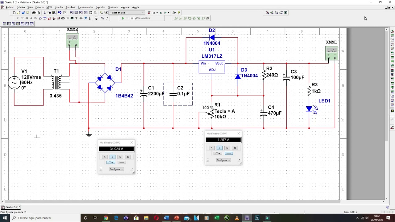 Práctica 2 Fuente de alimentación variable - YouTube