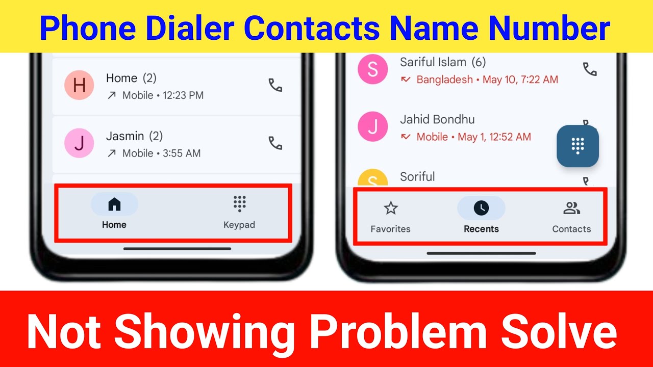 Phone Dialer Contacts Name Number Not Showing Problem Solve 2025 ...