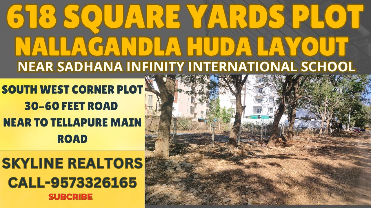 NALLAGANDLA HUDA LAYOUT SOUTH WEST CORNER PLOT 618 SQ YDS NEAR TO ...