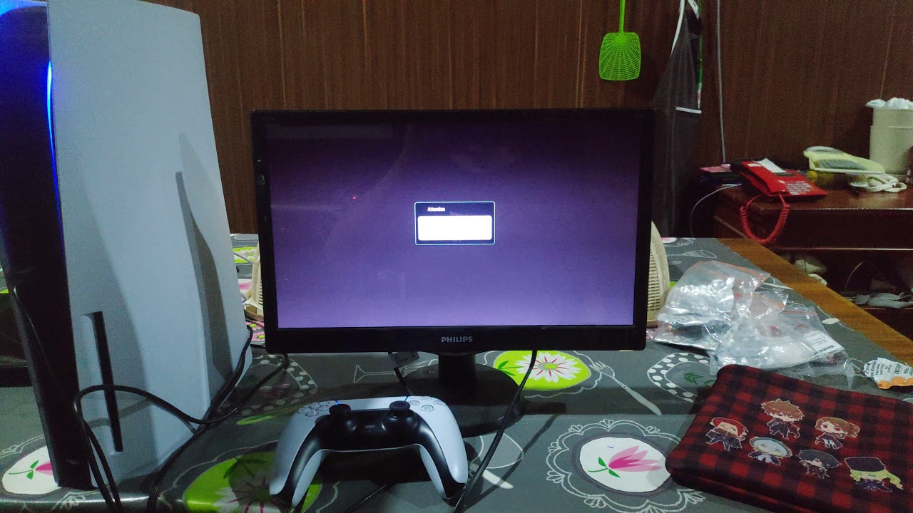 Setting up PS5 on super Old small philips monitor - YouTube