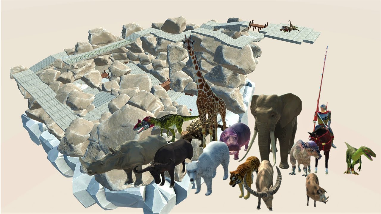 Animal speed race. The course is a mountain road downhill course ...