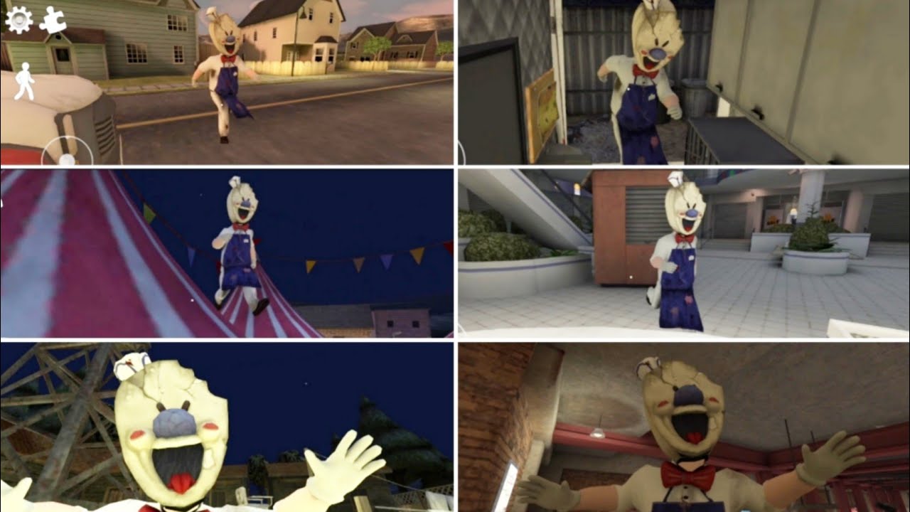 Ice Scream 3 Jumpscare At: Neighborhood vs Shopping Centre vs Stall vs ...