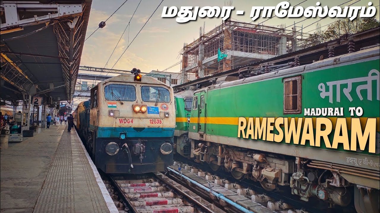 Madurai To Rameswaram Passenger Full Journey | Pamban Bridge ...
