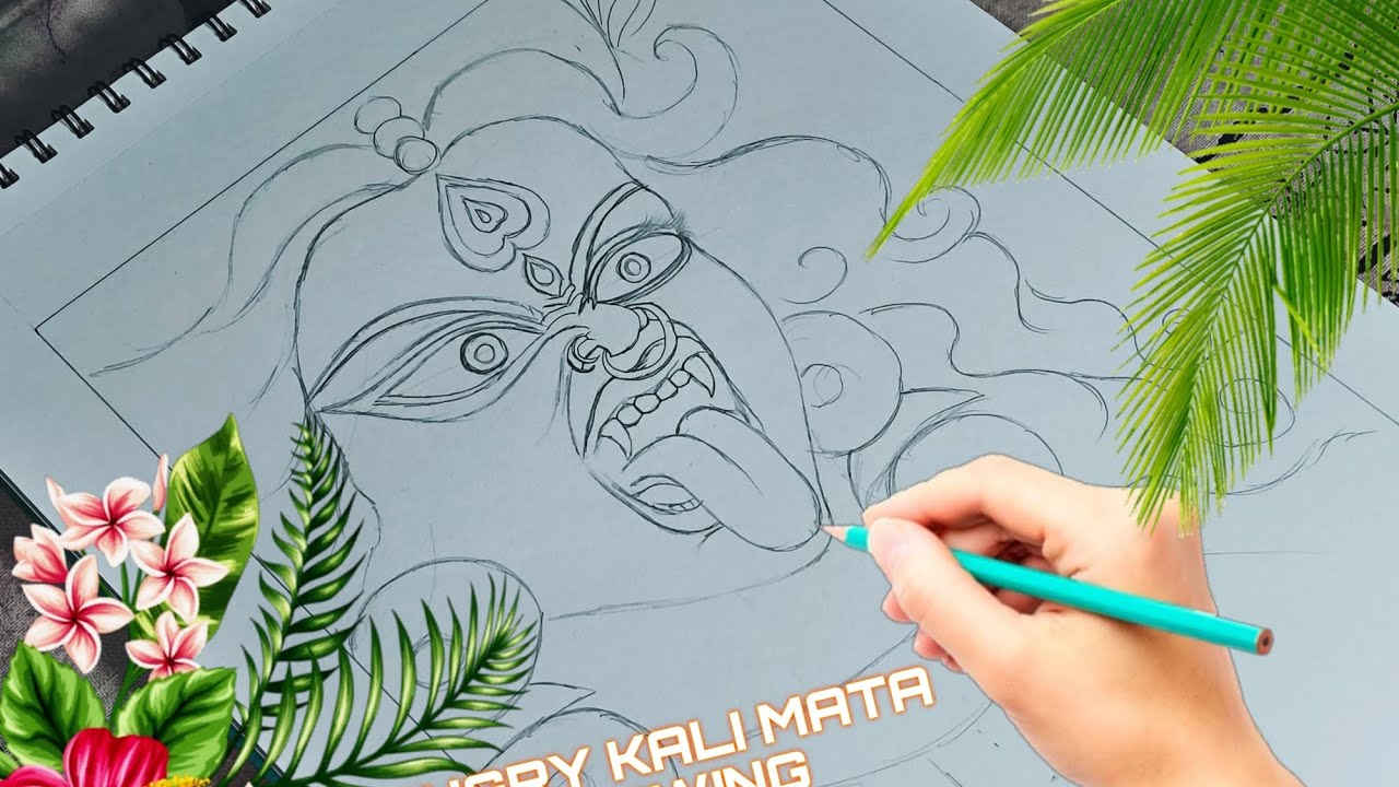 Angry kali mata drawing , Angry kali mata drawing outline tutorial ...