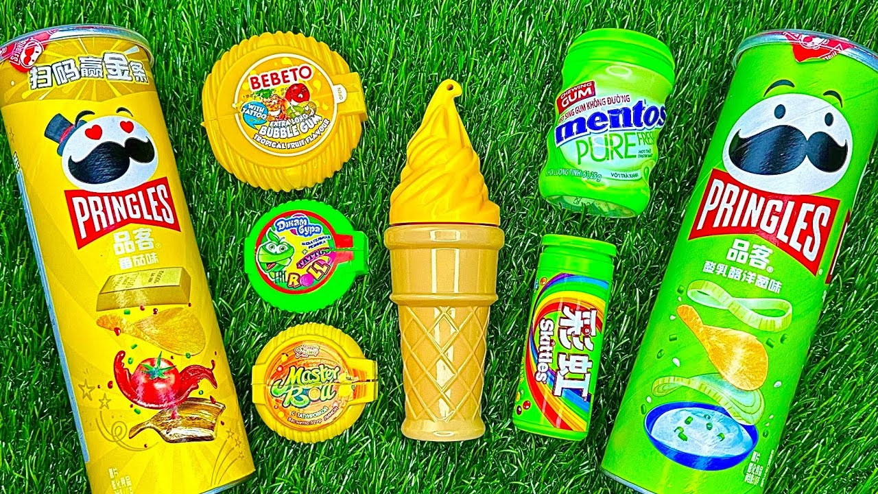 Unpacking Lollipops! 🍭Big Pringles and Rainbow Candies ASMR - YouTube