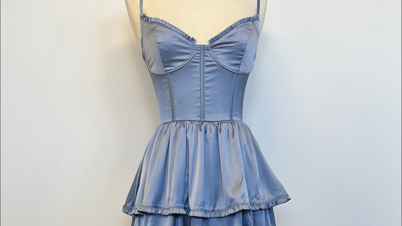 Lady Black Tie | Maeve Corset Gown - Dusty Blue - YouTube
