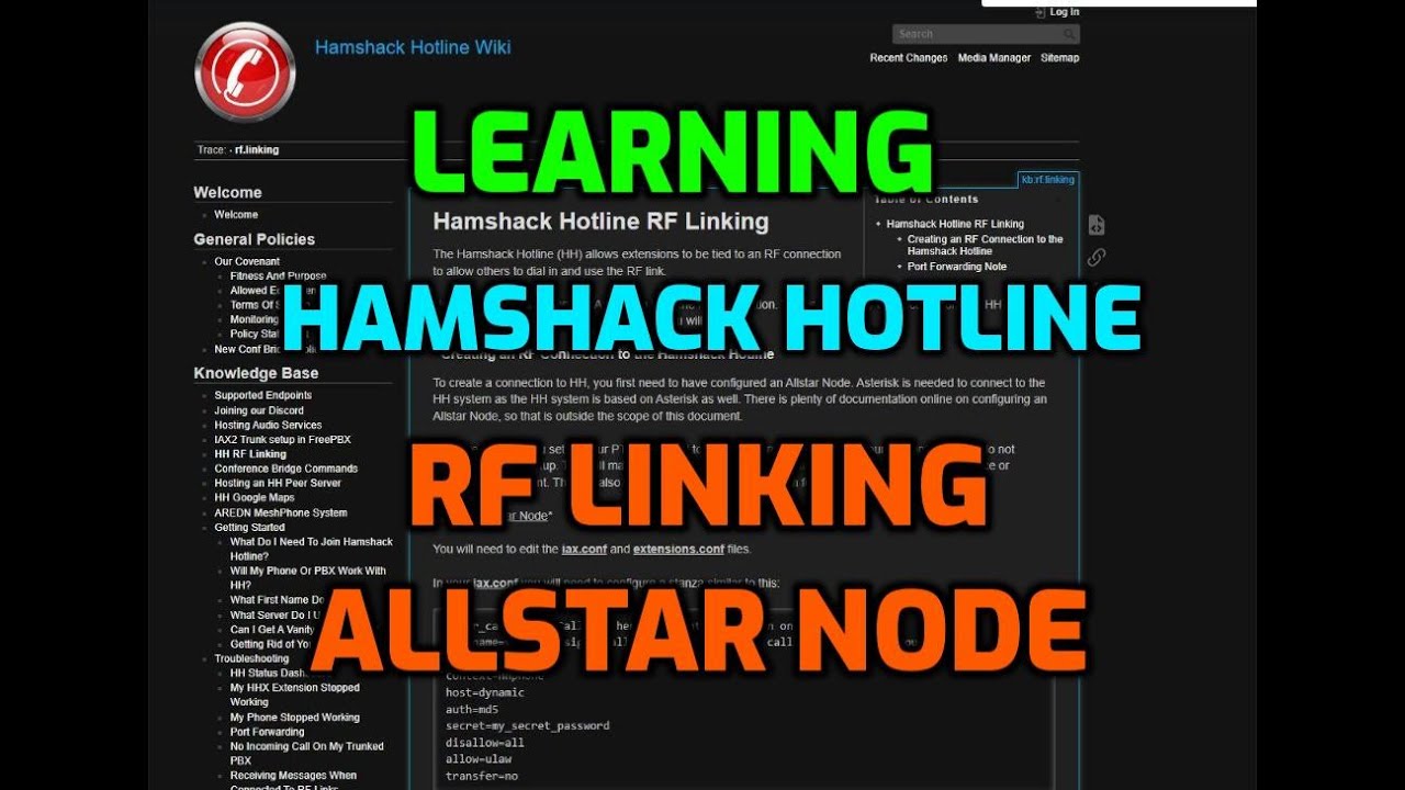 LEARNING-HAMSHACK HOTLINE- RF Links to Allstar Node - YouTube