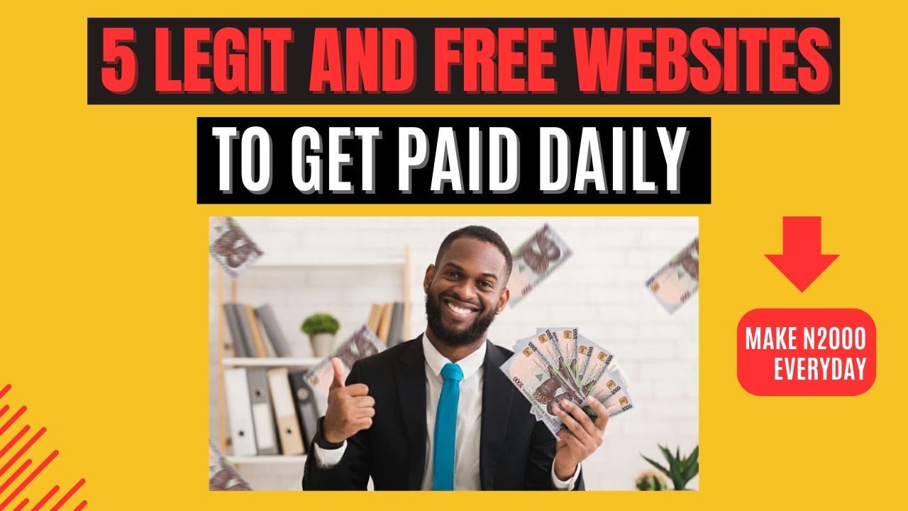 5 Legit Websites To Get Paid Daily (Make Money With your phone 2024 ...