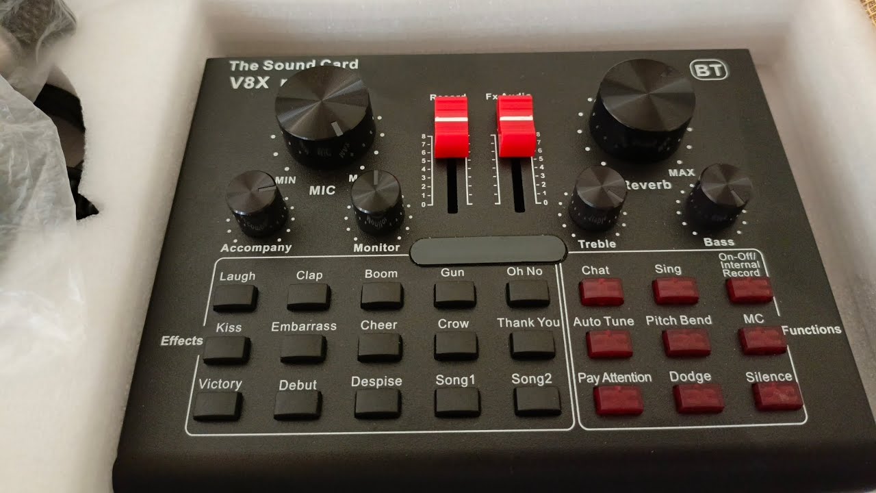 شرح تركیب كرت الصوت the sound card v8x pro استخدامه في بث تيك توك ...