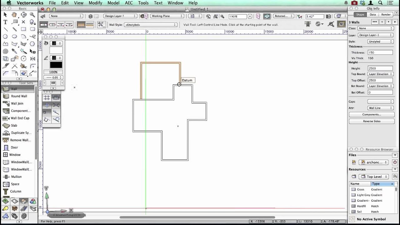 podcast 187 Ortho Drawing in Vectorworks Using Angle Snaps - YouTube
