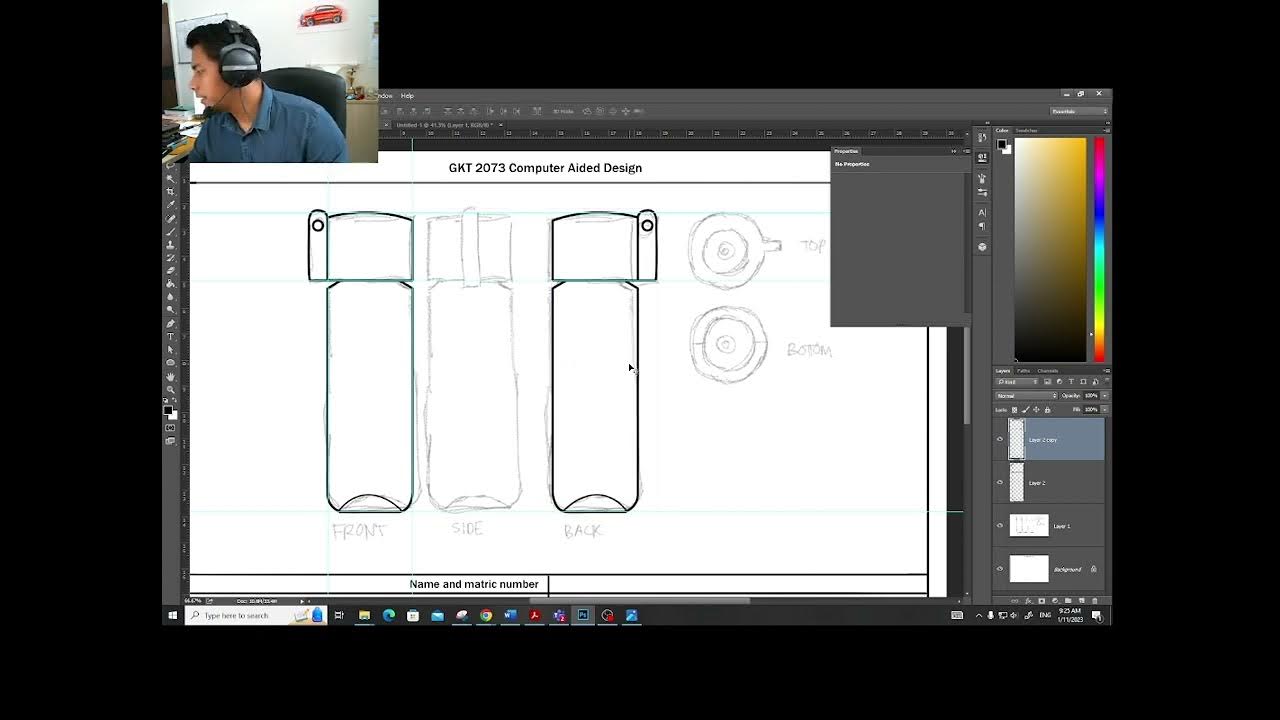 Basic 2D Drawing by using Adobe Photoshop - YouTube