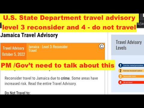 U.S. Department of State travel advisory for Ja, level 3 reconsider ...