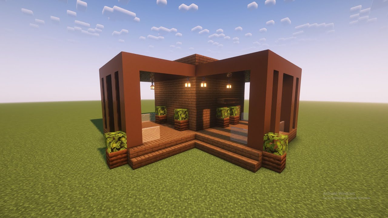 How To Build A Wooden Modern House In Minecraft - YouTube