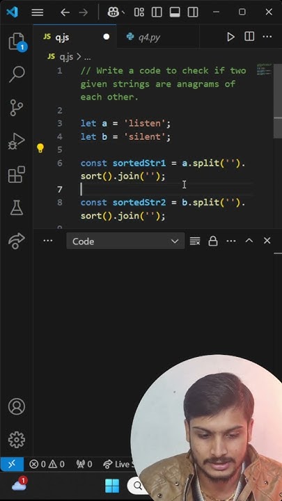 Javascript Interview question ( Anagrams ) #interview #coding #programming - YouTube