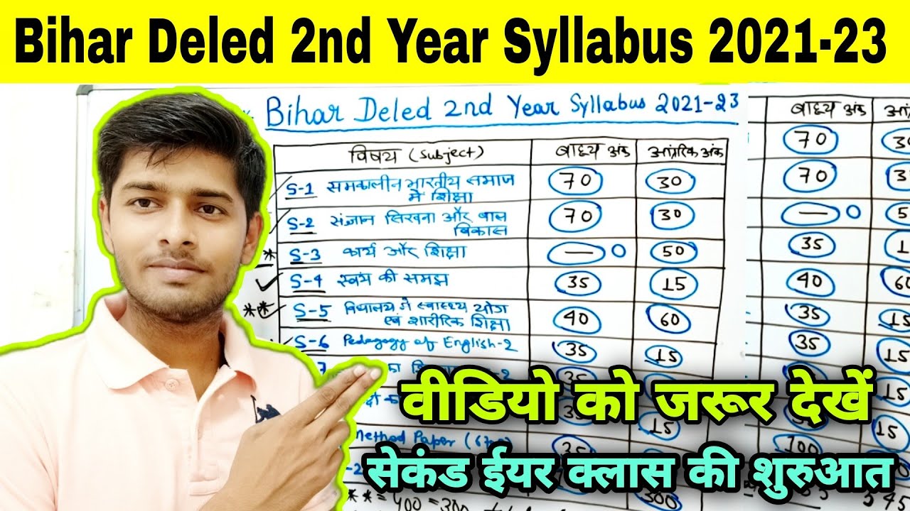 Bihar Deled 2nd Year Syllabus 2021-23 | वीडियो को जरूर देखें | Deled ...