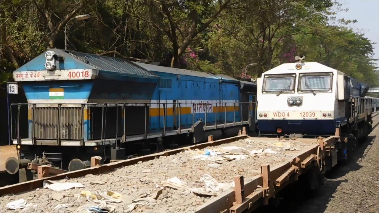 10103 Mandovi Express Crossing 50106 Sindhudurg Passanger : Konkan Railways - YouTube