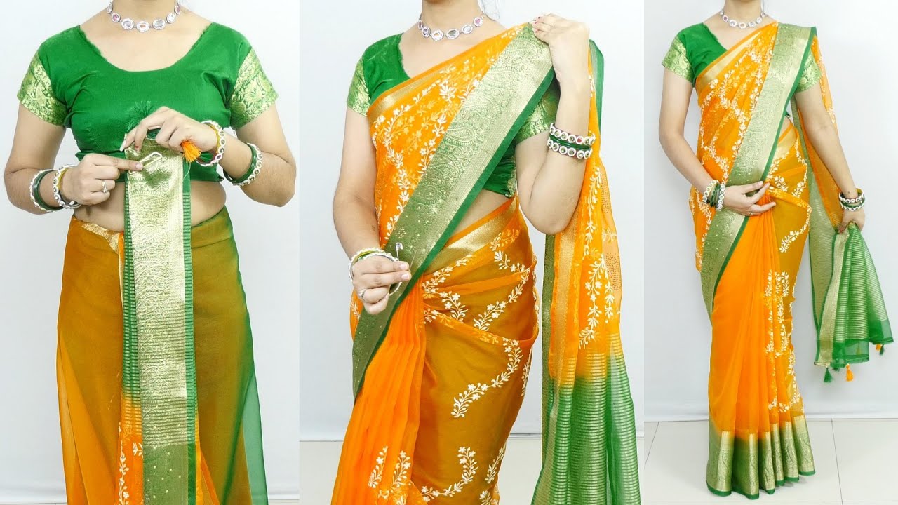Beginners saree draping for wedding & functions | Very easy way to ...