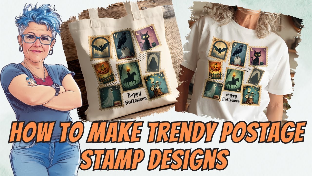 How To Make Those Trendy Postage Stamp Designs - YouTube