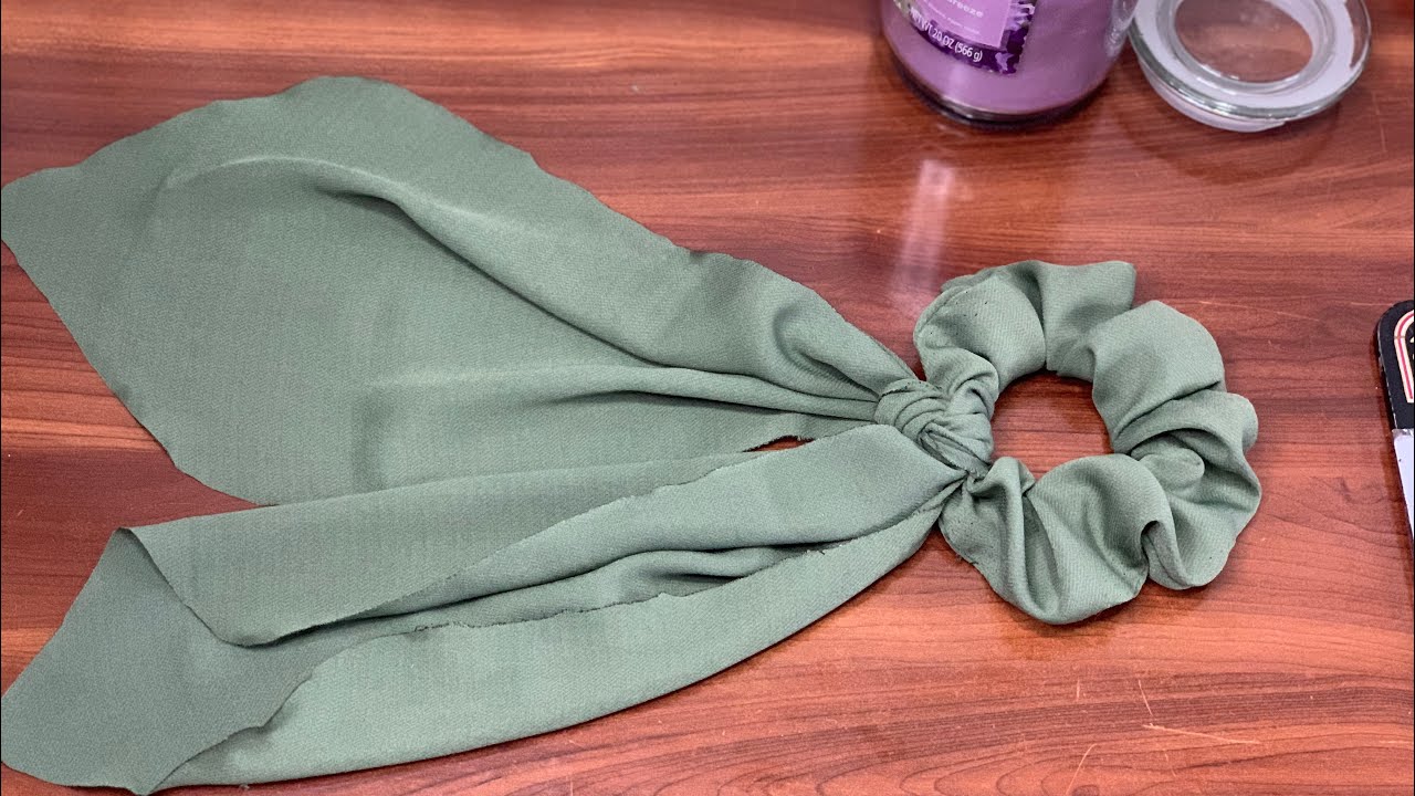 Gow to make scarf scrunchie at home || bow scrunchie cutting and ...