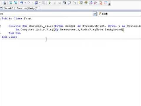 Visual Basic 2008, 2010 - Add sound(s) to a project - YouTube
