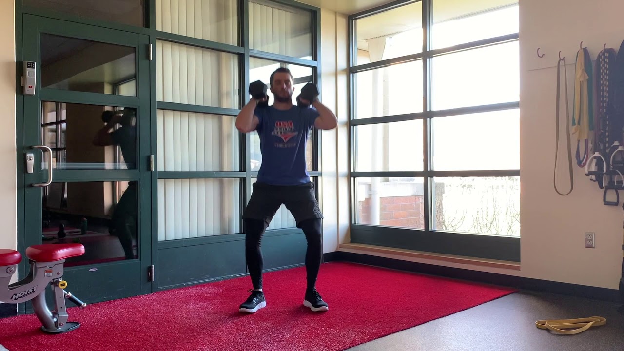 Dumbbell Front Rack Squat Regressions - YouTube