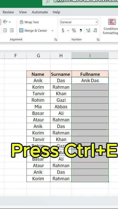 Flash Fill Full Name Excel tips & Tricks from - YouTube