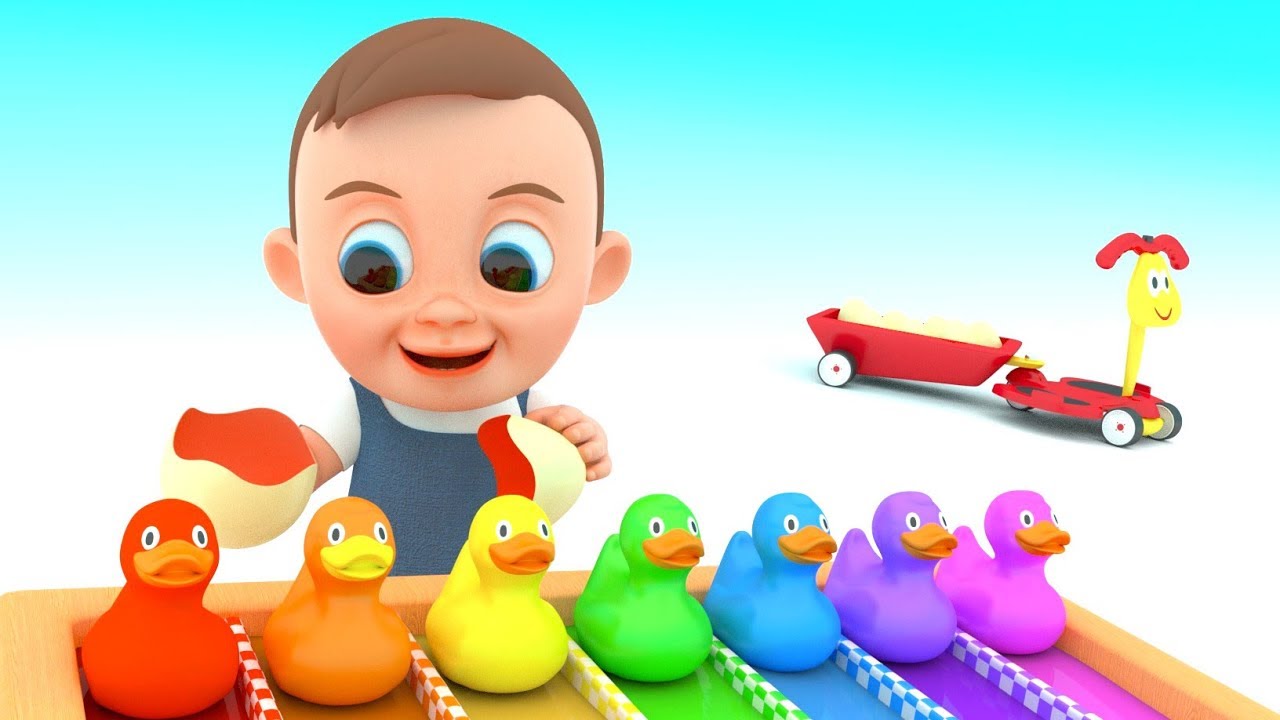 Learn Colors With Tada Baby Surprise Eggs And Rubber Ducks - Videos For ...