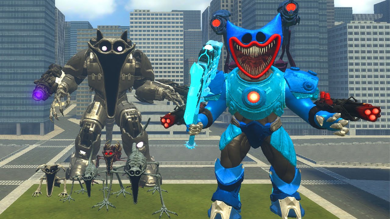 NIGHTMARE GREY MECHA TITAN CATNAP BOSS VS HUGGY WUGGY MECHA TITAN - in ...