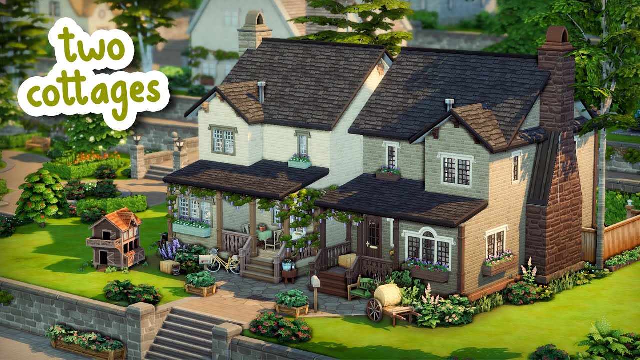 Two Cozy Cottages 🐓 || The Sims 4 Speed Build - YouTube