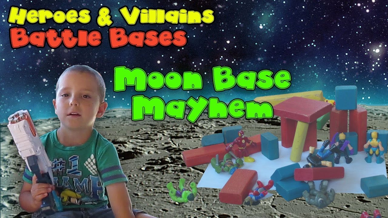 Heroes & Villains: Batlle Bases - Moon Base Mayhem - YouTube