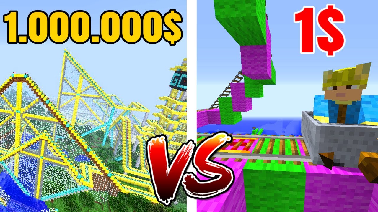 $1 vs $10.000 ROLLER COASTER!! - Dansk Minecraft - YouTube