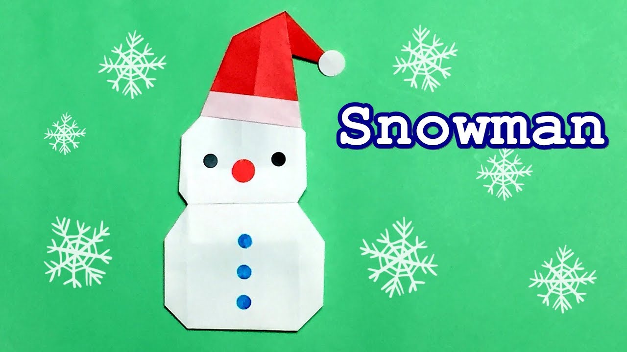 How to Make Origami Snowman Easy but Cool for Kids | Christmas ...