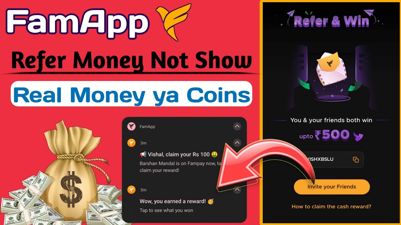FamApp Refer Money Not Show || FamApp Refer Money Real Ya Earn Coins ...