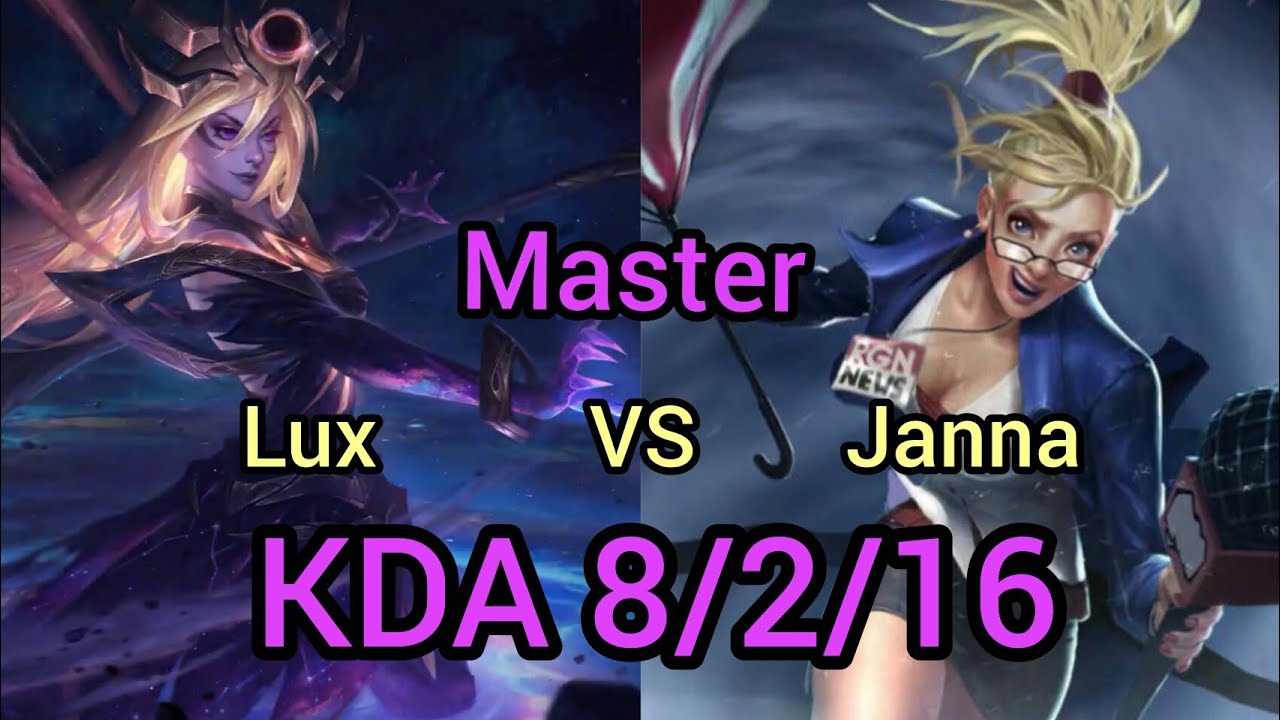 Lux vs Janna ( Support ) II KDA 8/2/19, Double Kill , 5 Onehit of R #14 ...