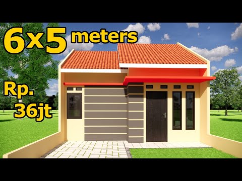 Desain Rumah Minimalis 6x5 (30 m2) - 2 Kamar Tidur - Mushola - Cuma 36 JUTA