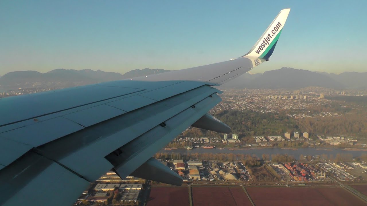 Westjet Boeing 737-700 Arrival at Vancouver Airport - YouTube
