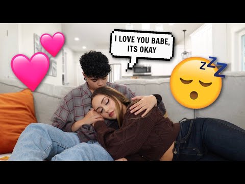 CRYING Then FALLING ASLEEP IN MY BOYFRIENDS ARMS! *CUTEST REACTION*