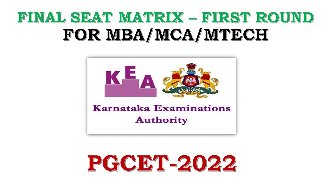 PGCET 2022 Final Seat Matrix for First Round of Counseling - YouTube