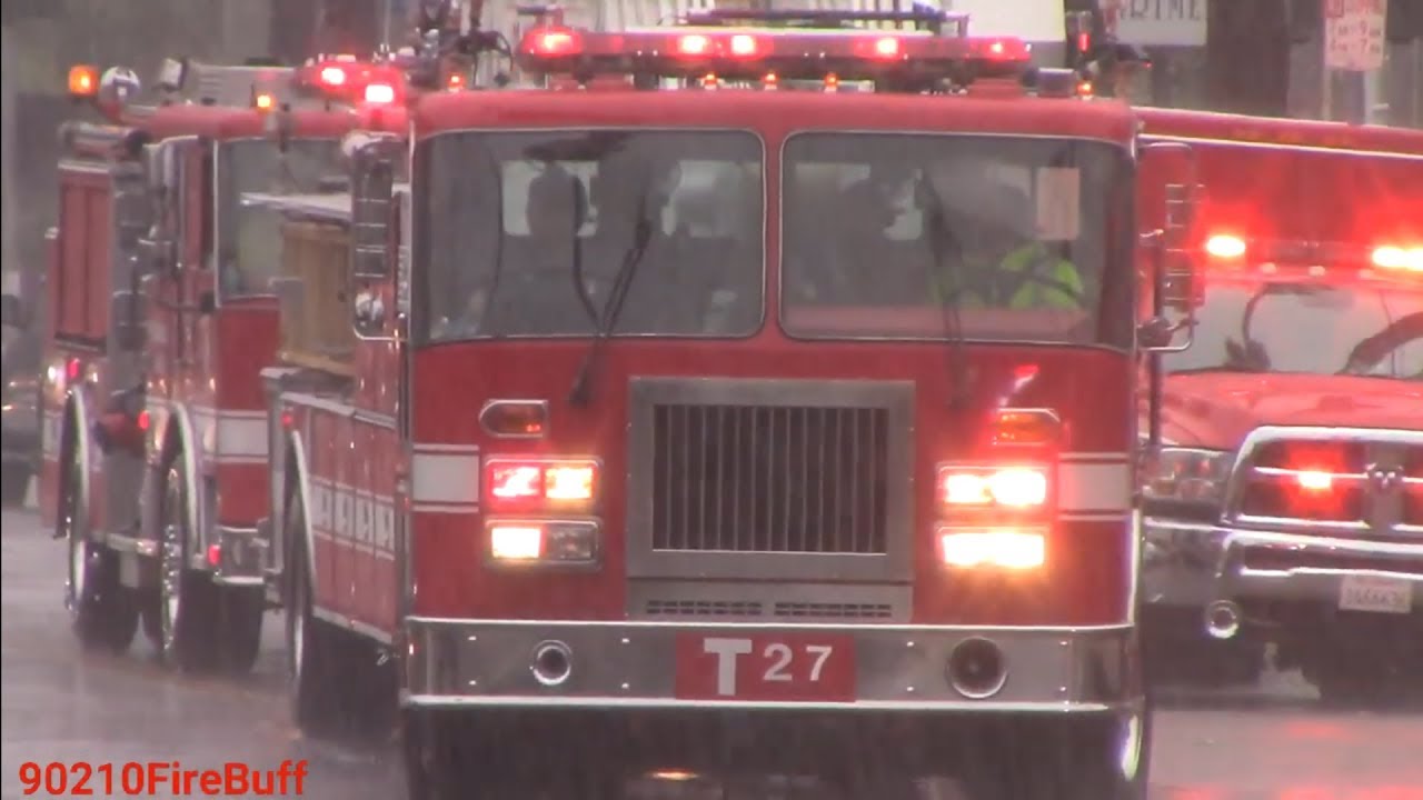 LAFD Light Force 27 (both reserves) & Rescue 27 - YouTube