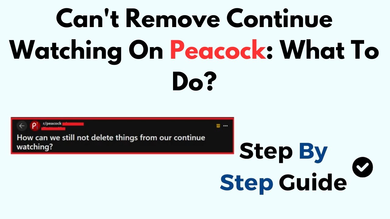 Can't Remove Continue Watching On Peacock: What To Do? - YouTube